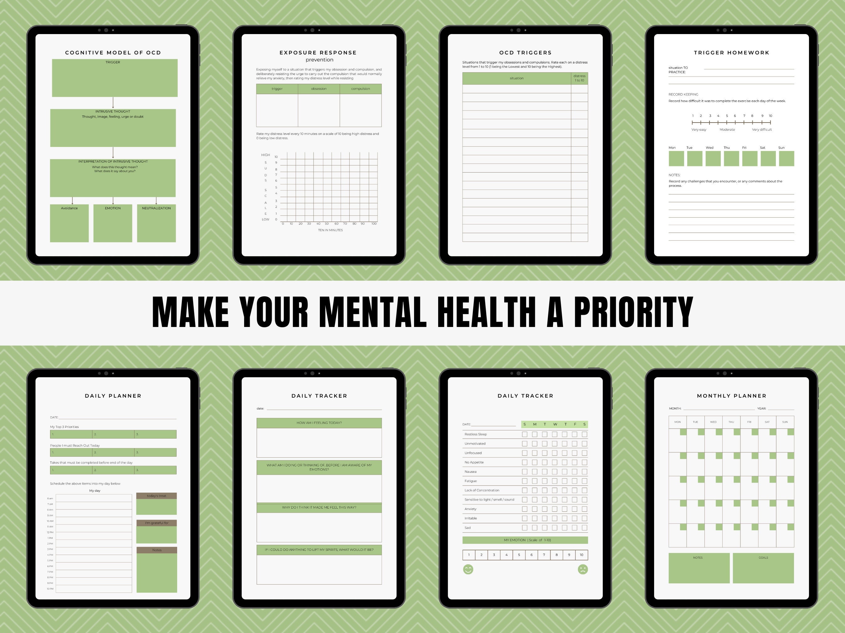 OCD Healing Planner Digital Planner Daily Tracking Task Tracker ...