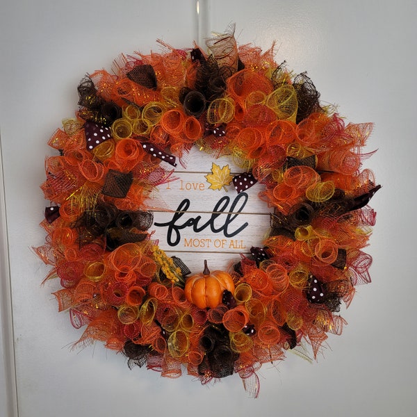 Fall Mesh Wreaths - Etsy