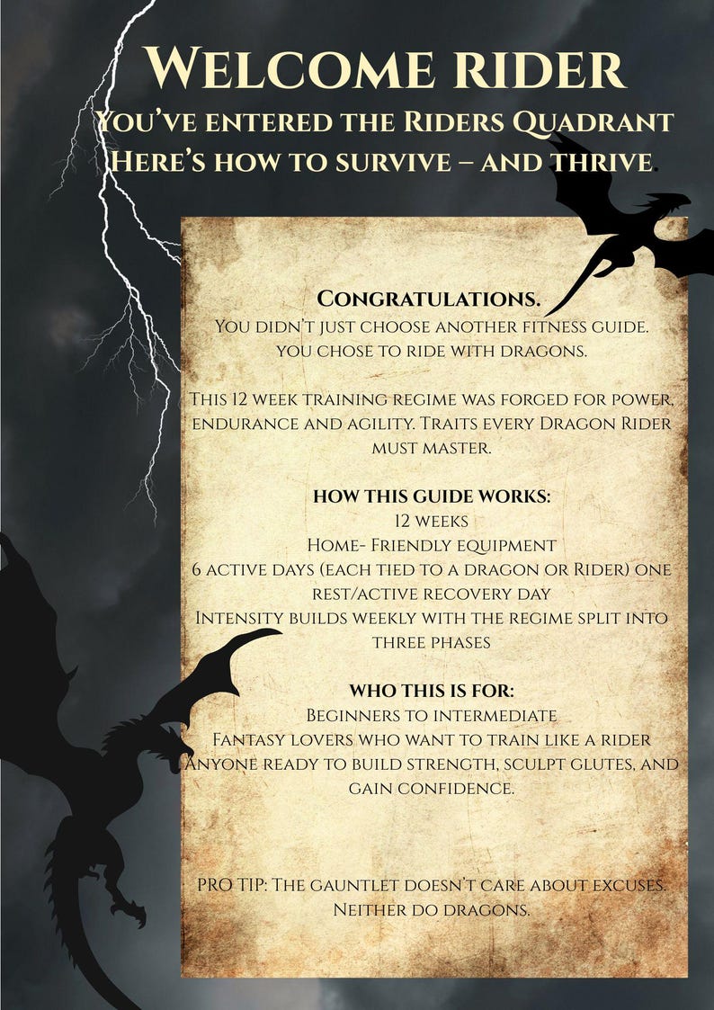 Ride the Storm: 12-week Dragon Rider Workout (PRESALE) - Etsy