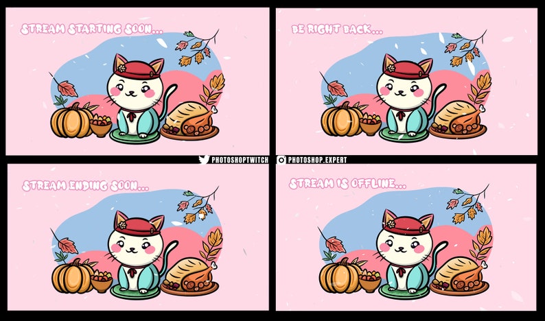 Kawai Cat Overlay, Twitch Overlay, Animated, Stream Overlay, Stream ...