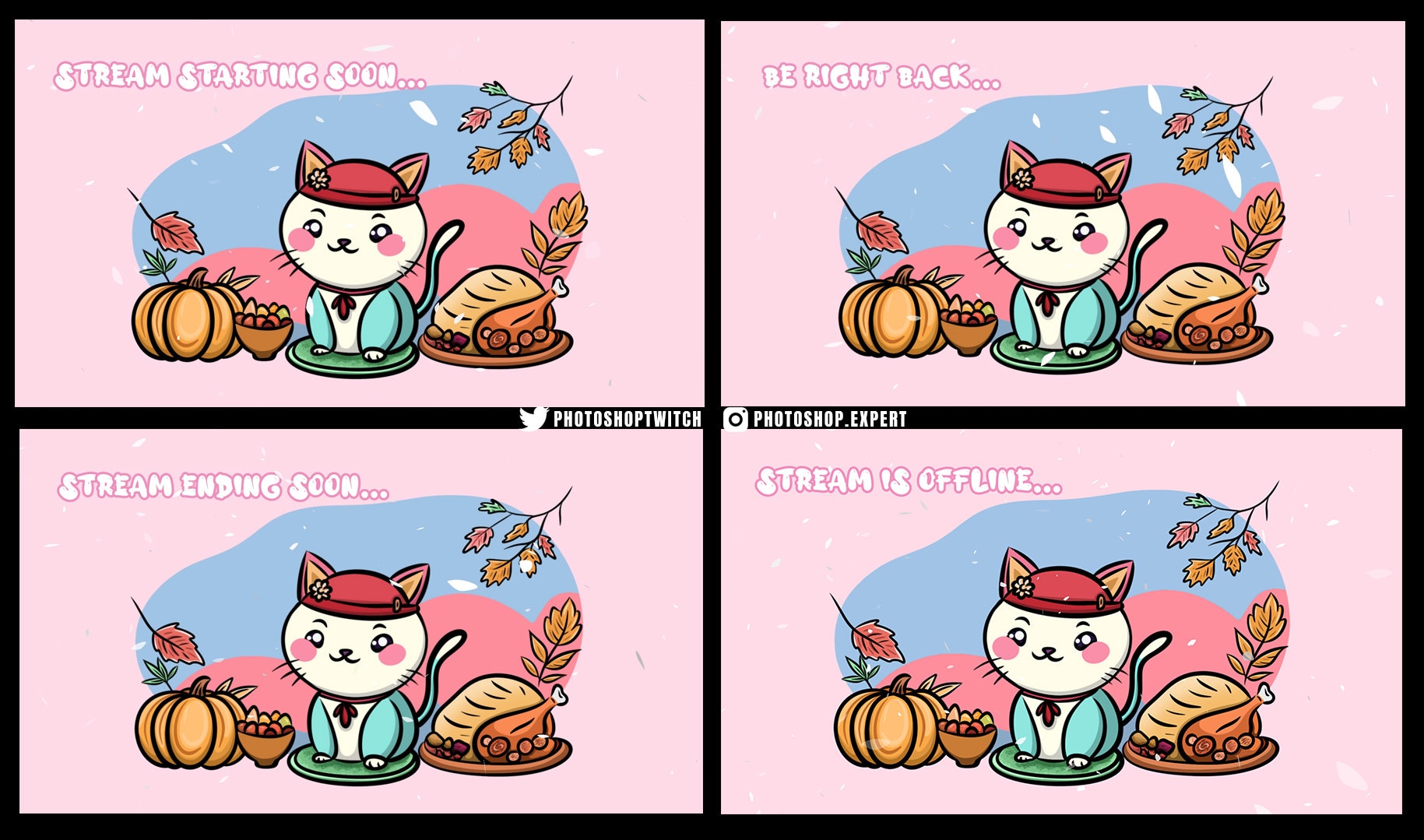 Kawai Cat Overlay, Twitch Overlay, Animated, Stream Overlay, Stream ...