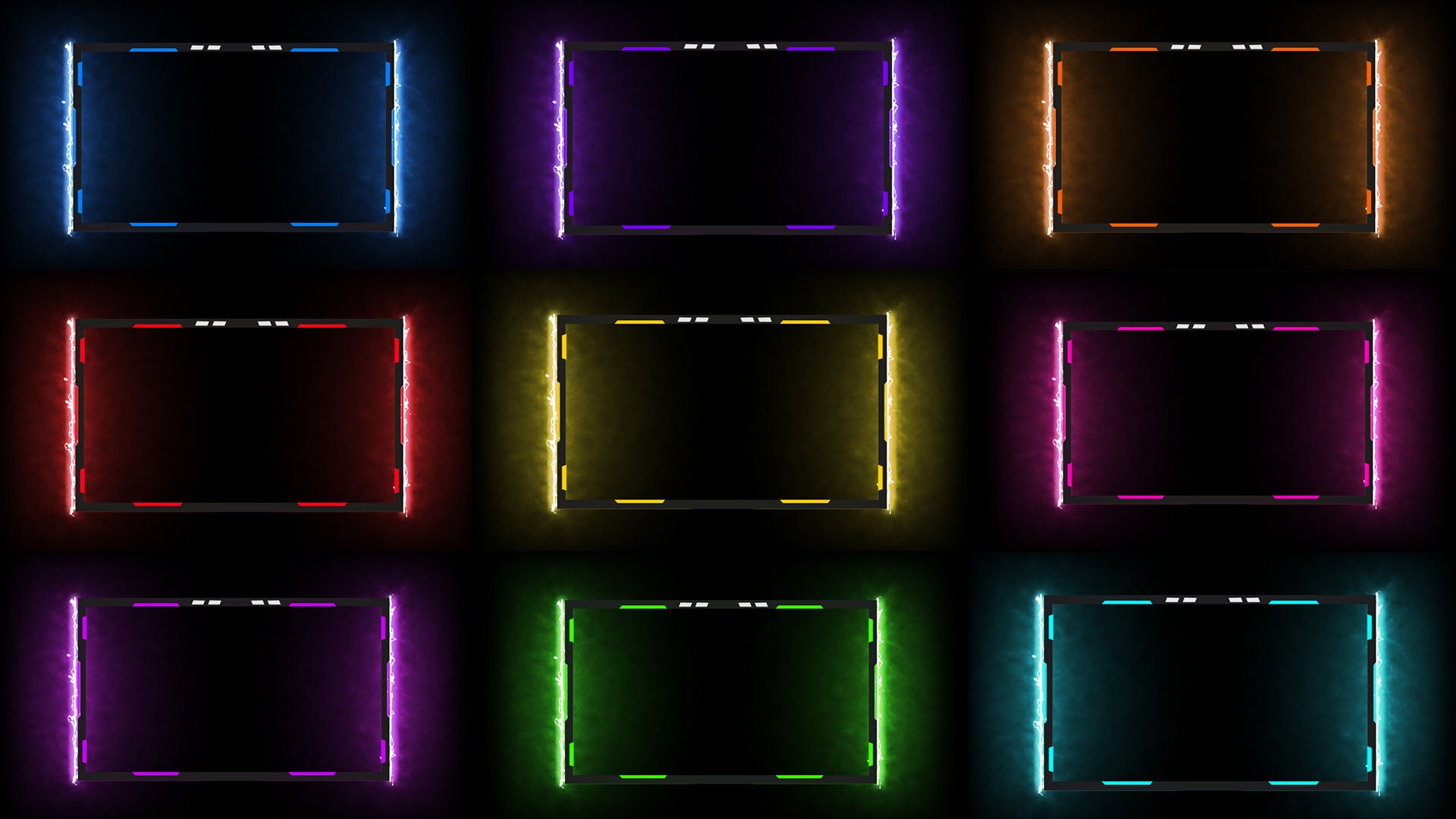 Electric Camera Overlay: 9 Color Twitch Stream Overlay (digital ...