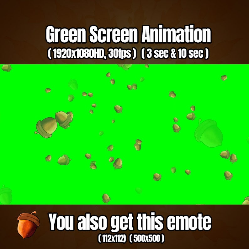 Thanksgiving Overlay Acorn Green Screen Twitch Overlay - Etsy