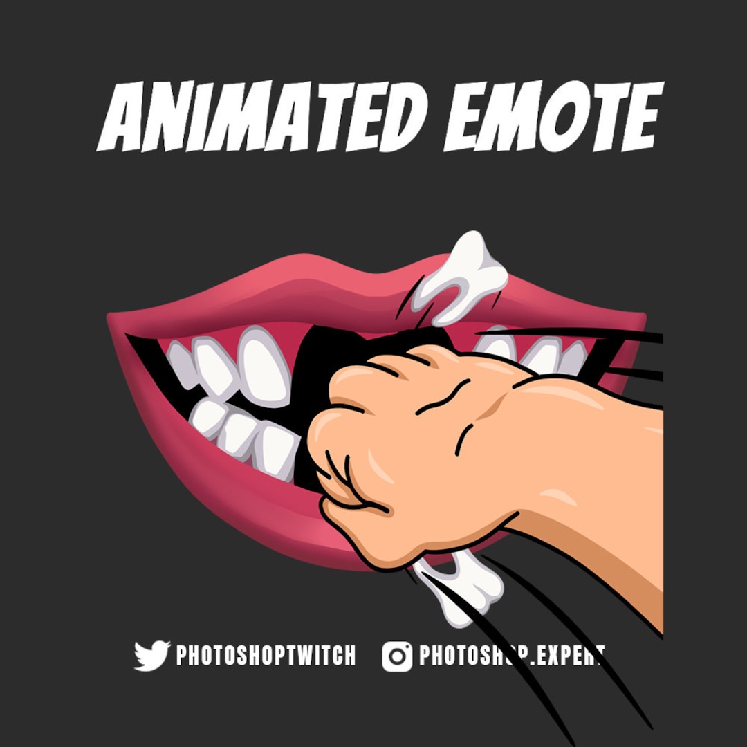 Animated Breaking Teeth Emote, Broken Teeth Emote, Tooth Emote, Twitch ...