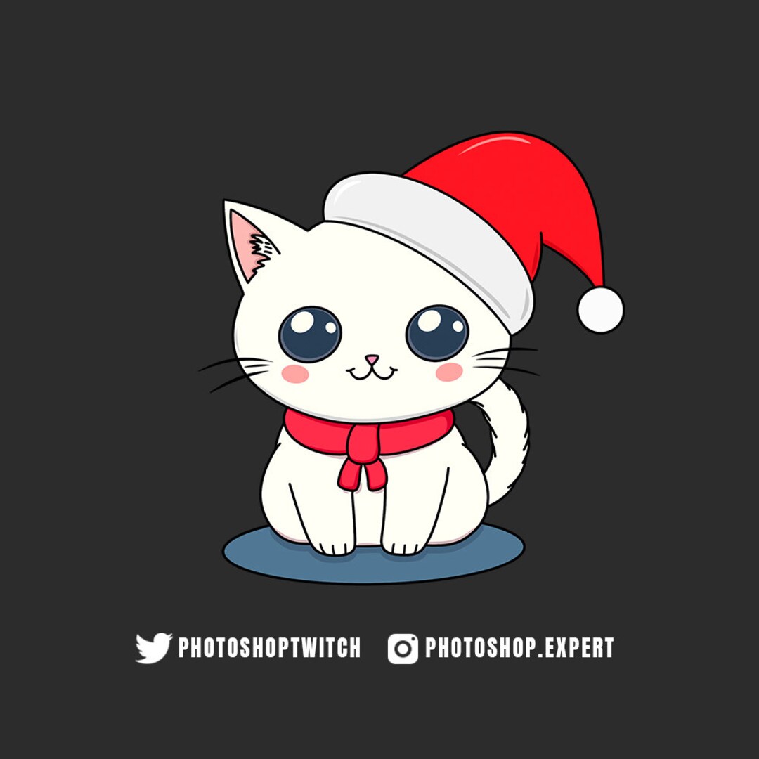 Cute Christmas Cat Emote, Twitch Emotes, Santa Cat Emote, Christmas ...