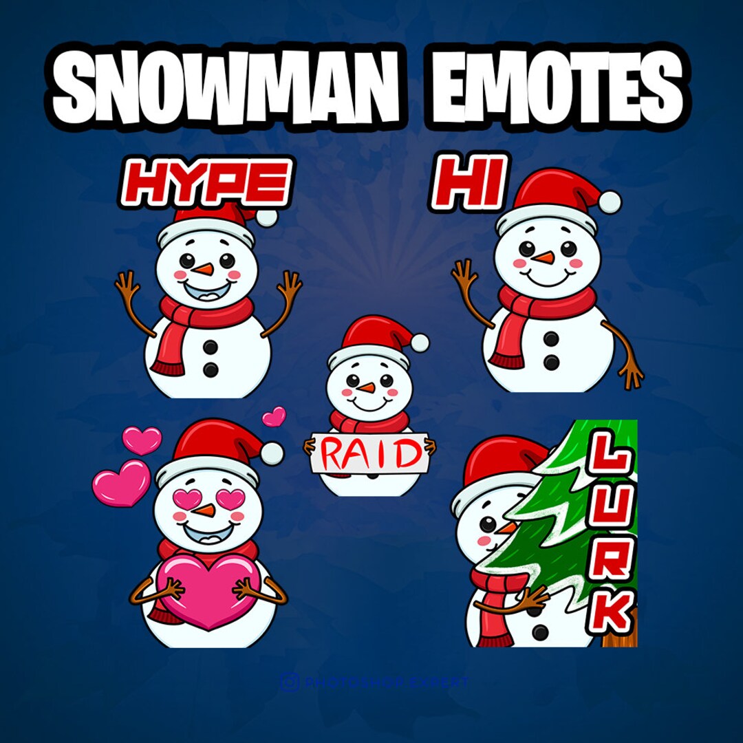 Cute Snowman Emotes, Twitch Emotes, Christmas Twitch Emotes, Christmas ...