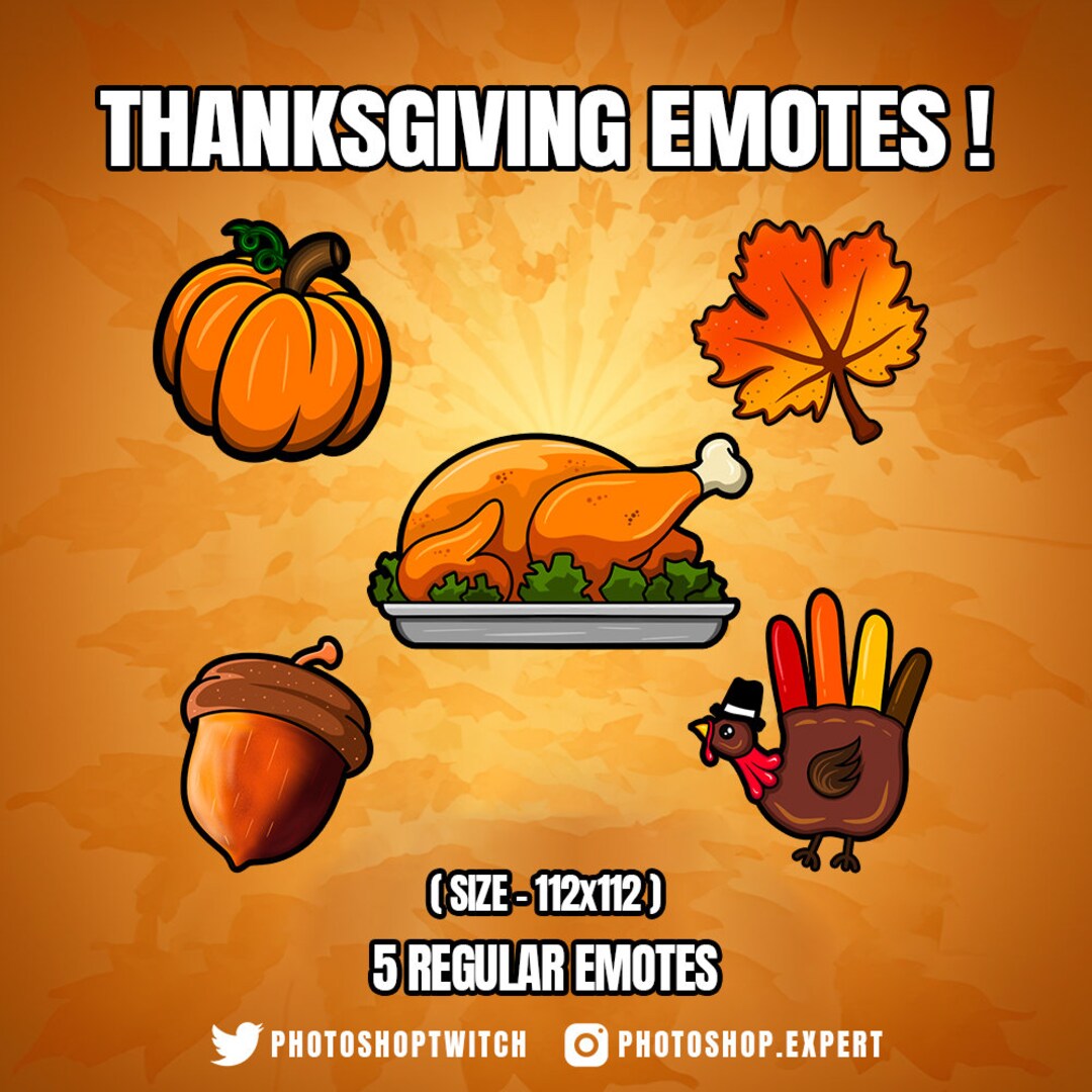 Thanksgiving Emotes for Twitch, Discord, Kick, Youtube (digital ...