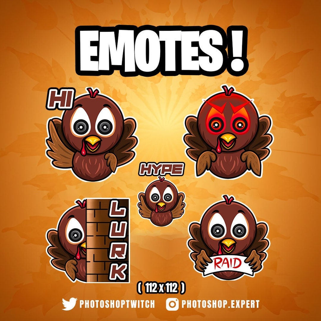 Thanksgiving Turkey Emotes: Twitch/discord Emote Pack (digital Download ...