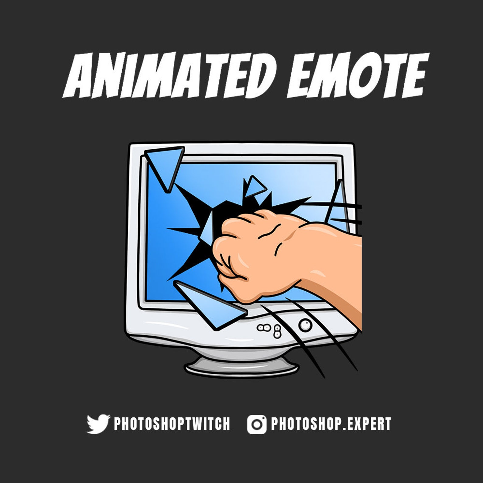 Animated Breaking Monitor Emote, Twitch Emote, Animated Broken Monitor ...