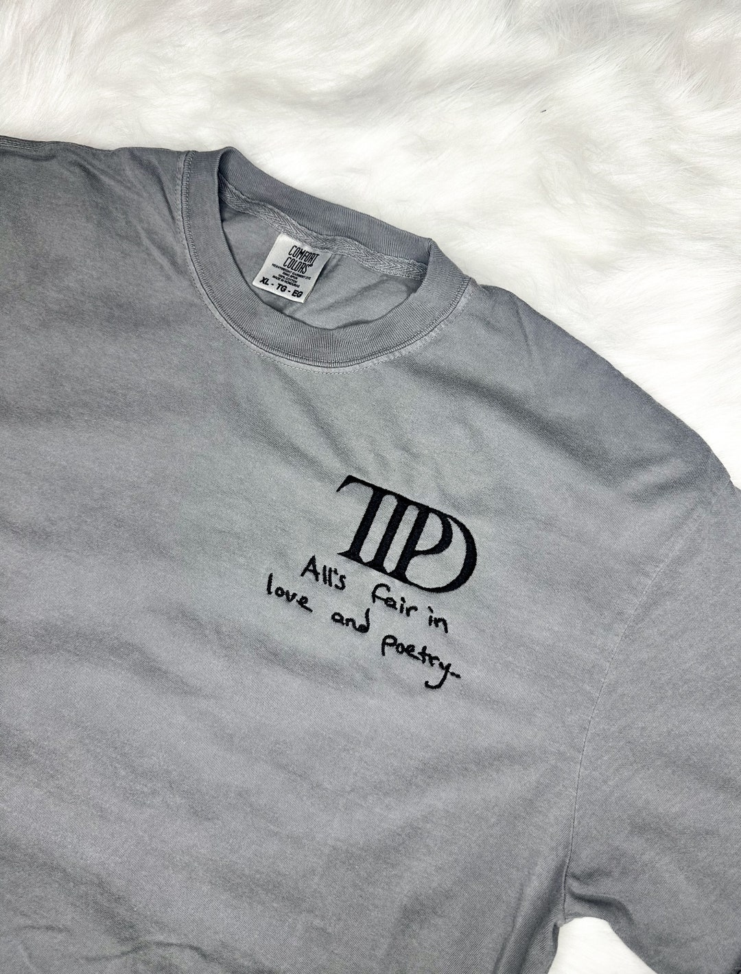 Embroidered Poetry Tshirt, Comfort Colors, Proud Member of Poet Dept ...