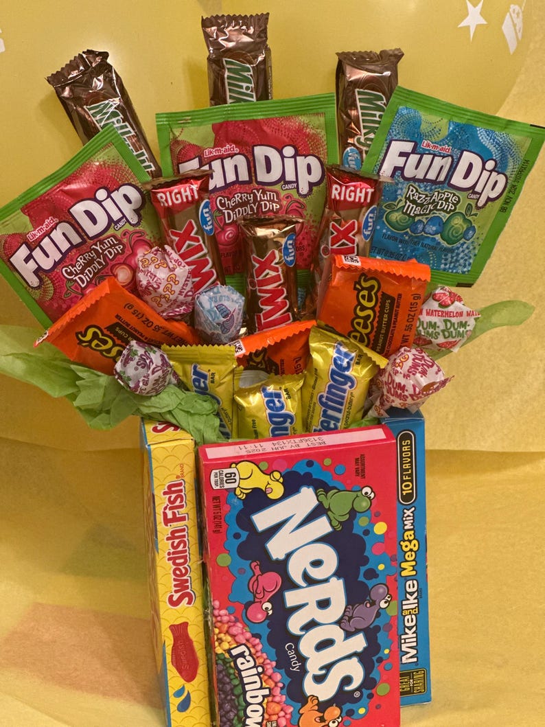 Assorted Candy Bouquet: Nerds, Twix, Reese's - Etsy