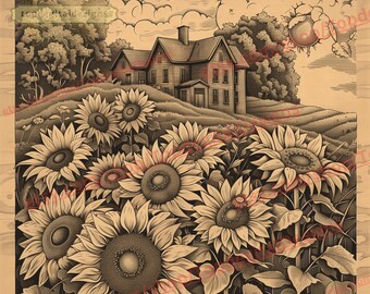 Sunflower Art, ,carved Wood, 3D Illusion, Sunflower Wallpaper ...