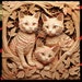 Cat Art,carved Wood, 3D Illusion, Lightburn,wooden Cat Tree, Cnc Laser ...