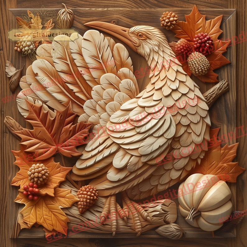 Thanksgiving Png ,carved Wood, 3D Illusion,turkey Gobbler,,lightburn ...