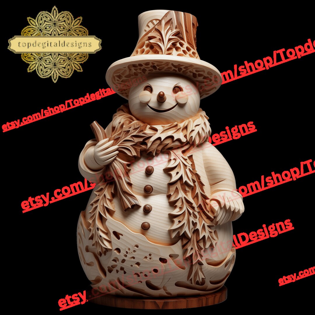 Laser Burn PNG, 3D Illusion, Lightburn File, Laser Ready, Snowman 3D ...