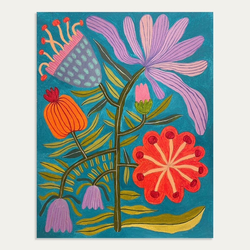 Folk Art Flowers - Etsy