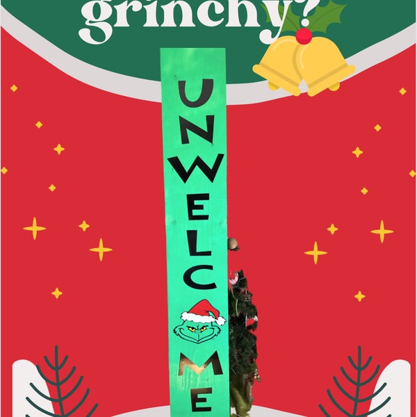Unwelcome Grinch Sign - Etsy