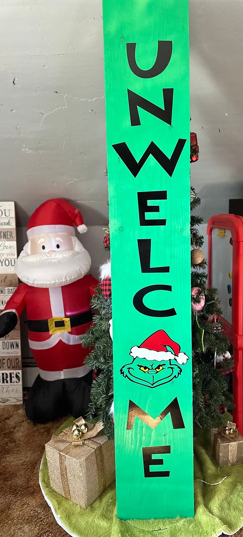 Grinch Unwelcome Sign Decor - Etsy
