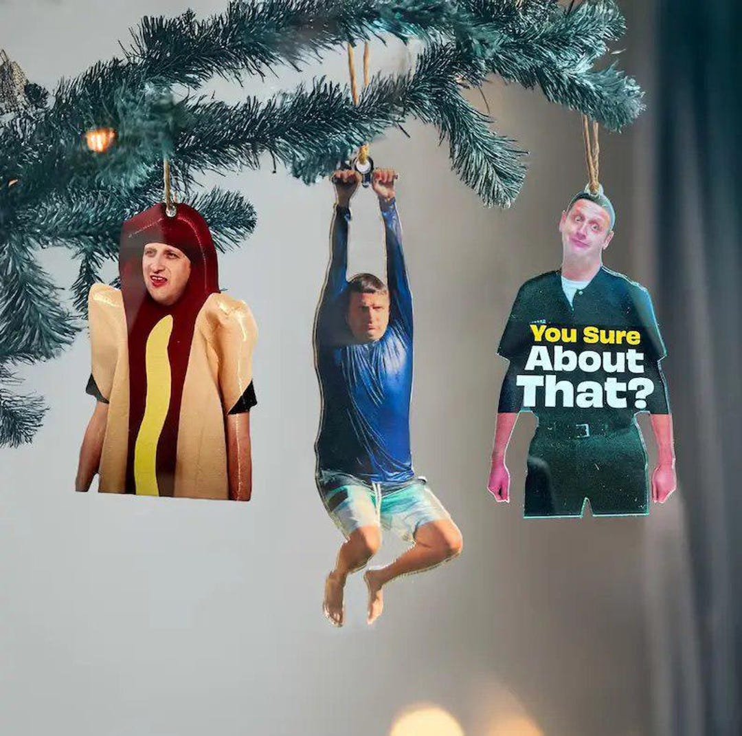 Tim Robinson on a Zipline Meme, I Think You Should Leave, Acrylic Christmas Decoration, Handmade ...