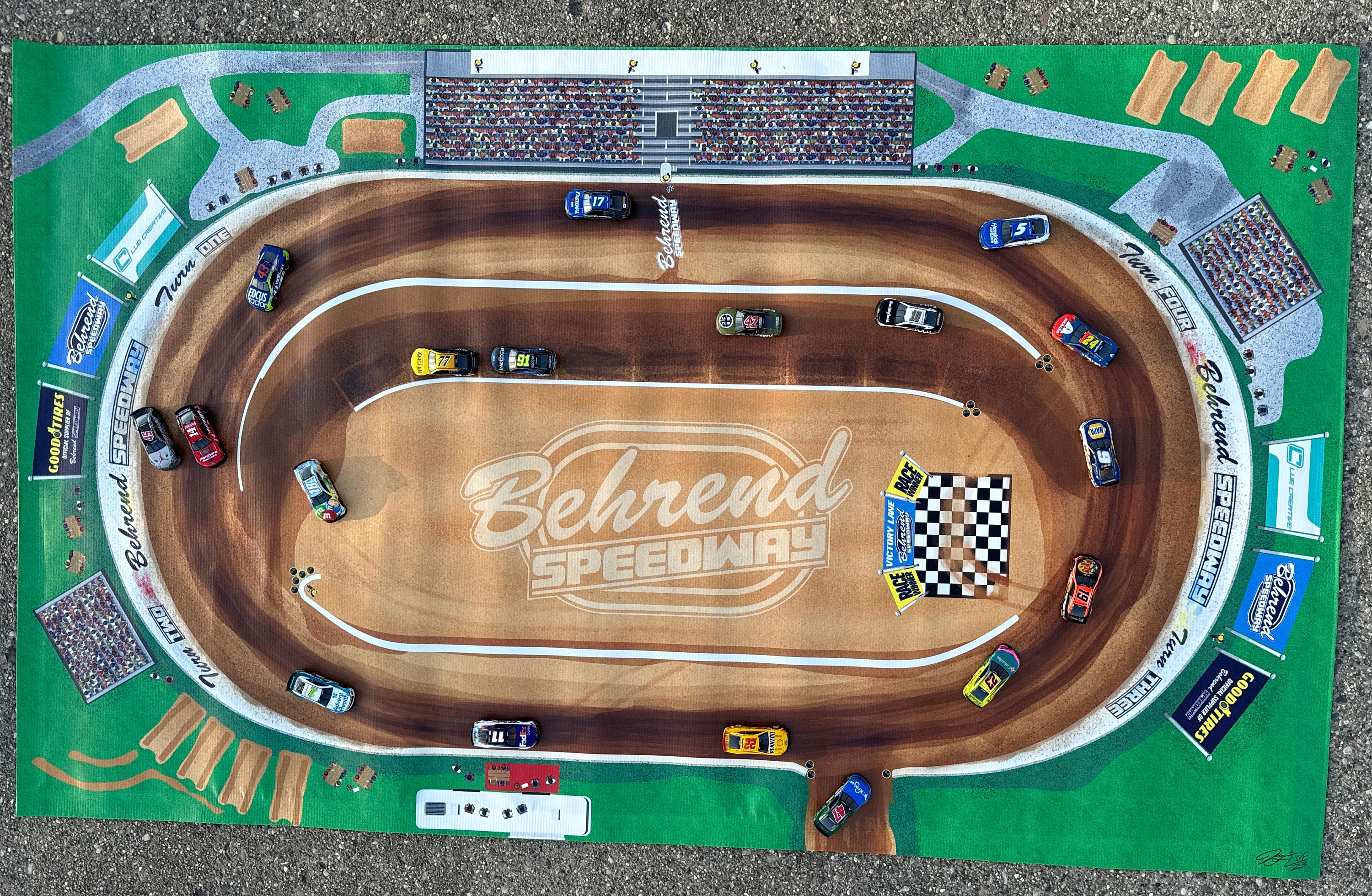 Dirt Track - Behrend Speedway - Kids Racetrack Playmat - 3'x5' - Etsy