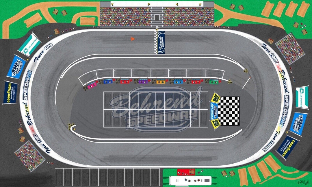Behrend Speedway - Kids Racetrack Playmat - 3 Ft. X 5 Ft. - Etsy