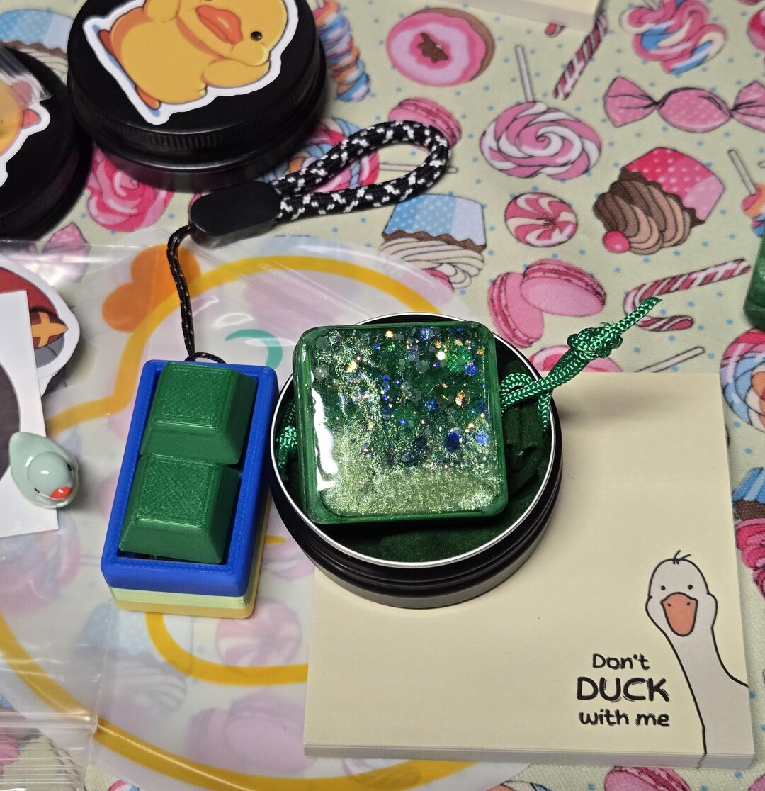 Fidget Duck Square Slider: Keycap Clicker, Stickers & Notepad - Etsy