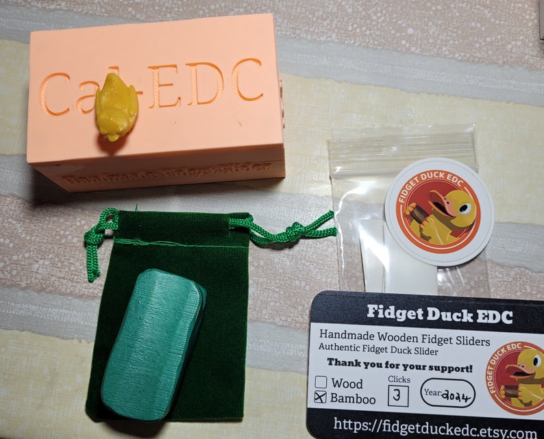 The Emerald Clicker A 3 Click Loud Wooden Fidget Slider in Bamboo - Etsy