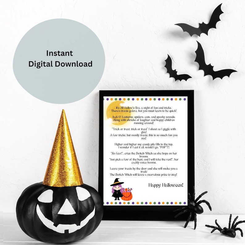 Switch Witch Note Halloween Printable Halloween Digital - Etsy
