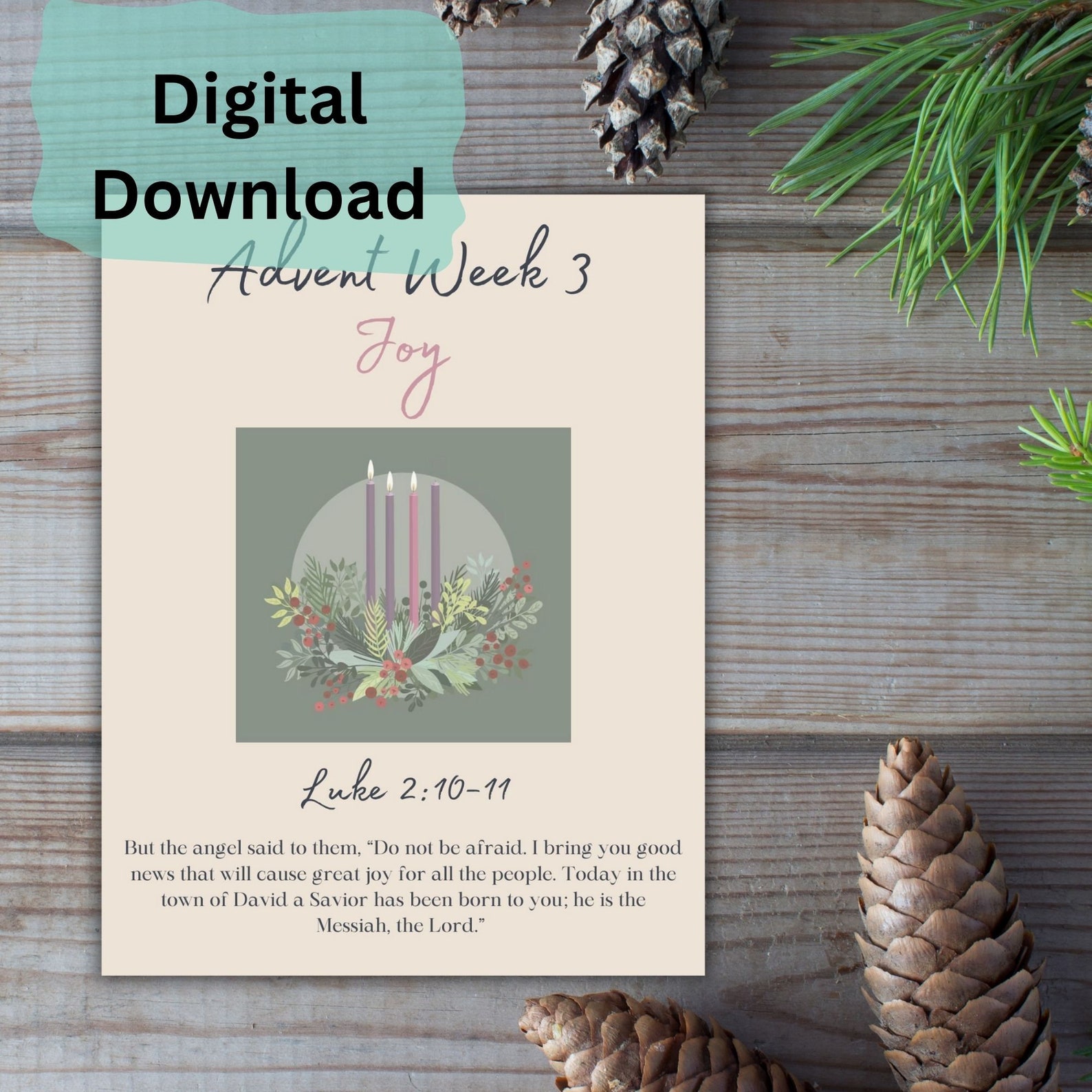 Advent Printable Wall Decor Advent Activity Card Advent Christmas ...