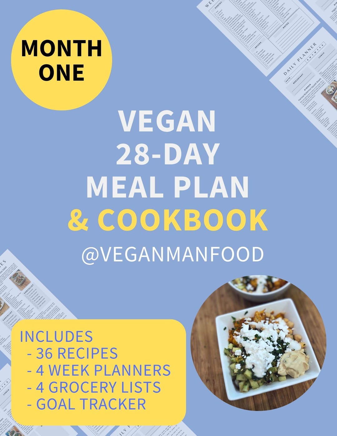 Vegan 28-day Meal Planner (month 01) - Etsy
