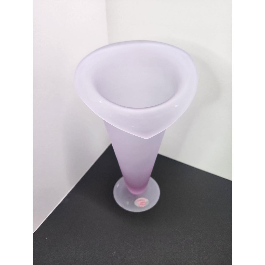 Vintage Teleflora Frosted Satin Art Glass Vase Purple - Jack in the ...
