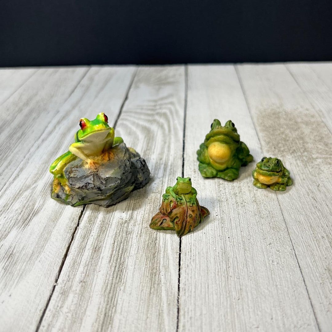 Vintage Garden Decoration Frogs Figurines Statue Resin Outdoor Decor ...