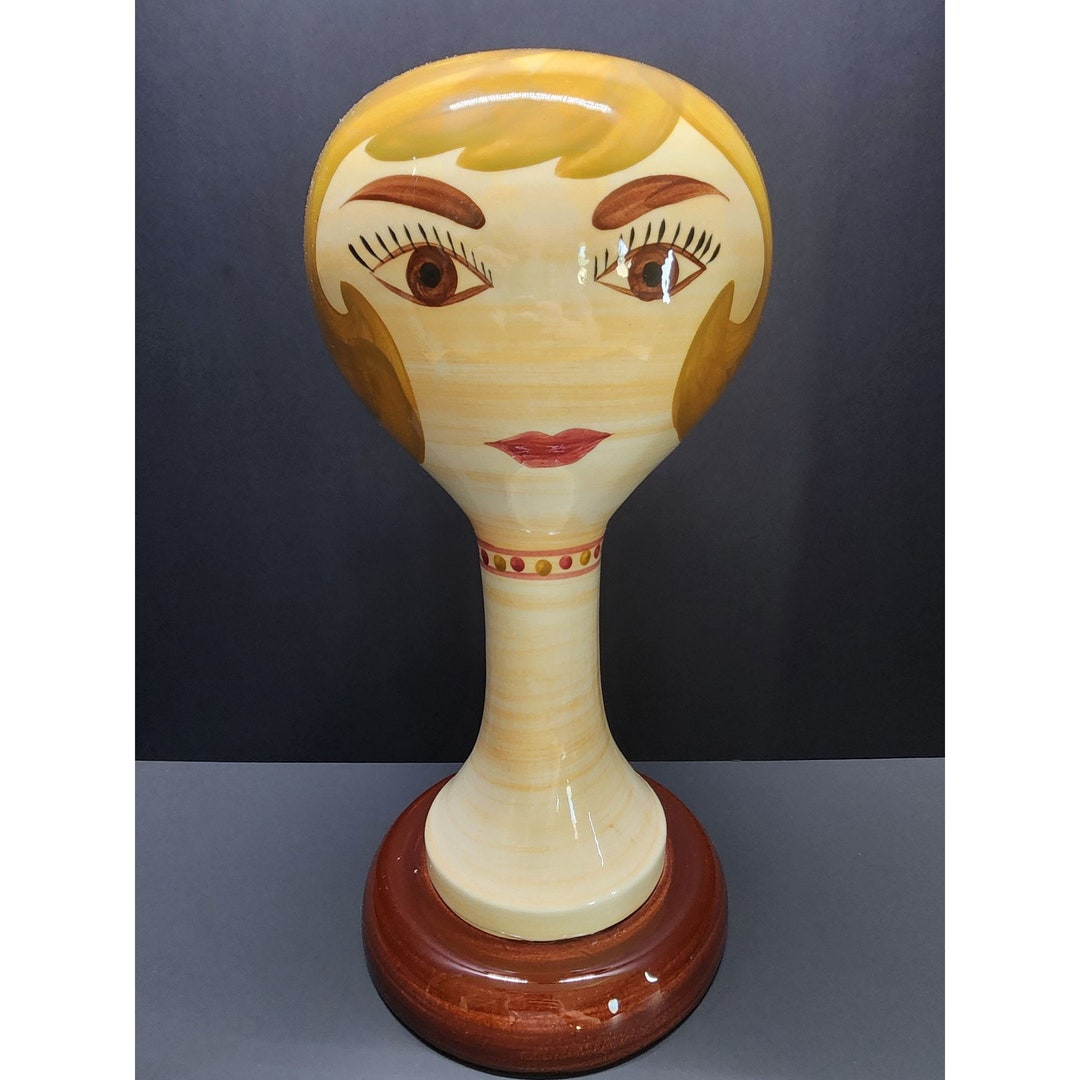 Vintage 50s 60s Patsy Blonde Stangl Ceramic Wig Hat 15 Inch Stand ...