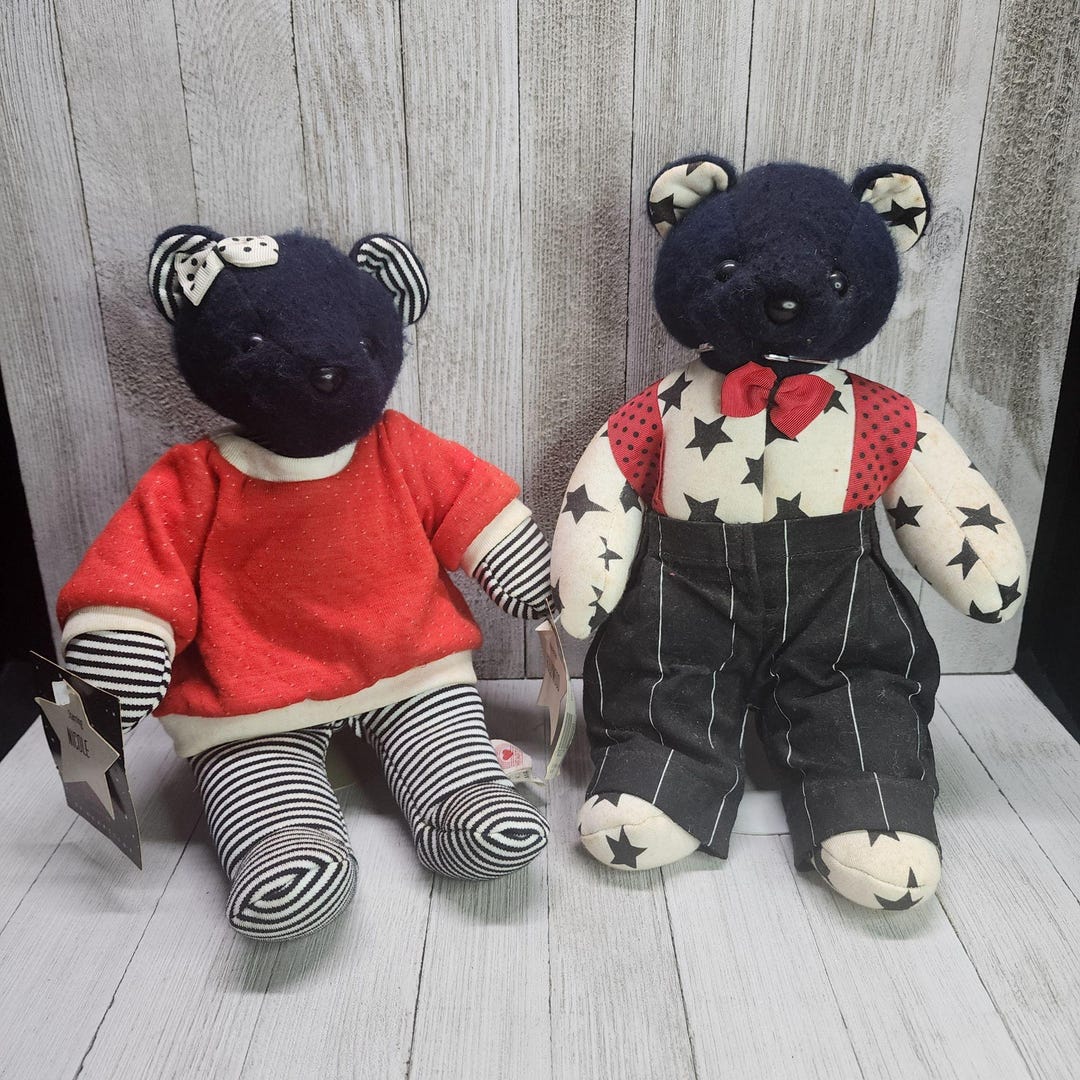 VTG Silhouette Nicole & Hooray for Hollywood Black Teddy Bear Plush ...