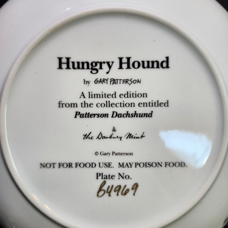 Danbury Mint hungry Hound Gary Patterson Collectors Plate 8'' Limited ...
