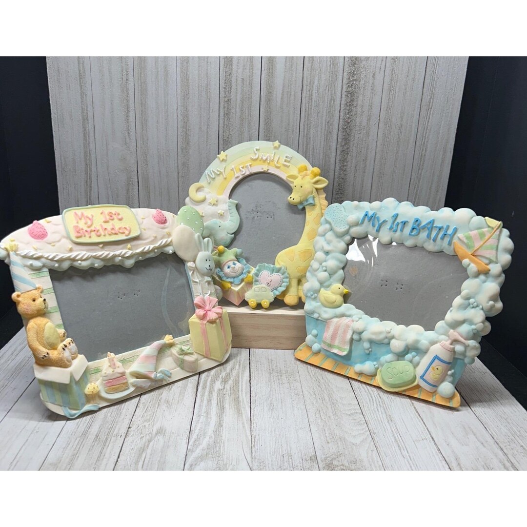 Vintage Set of 3 My First Bath, My First Smile, My First Birthday ...