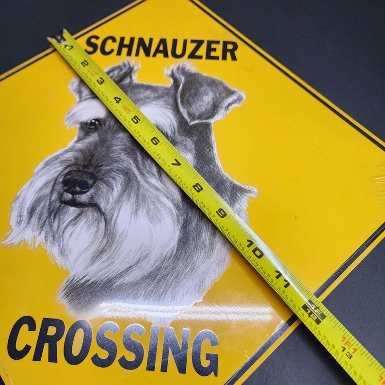 Schnauzer Dog Sign Crossing Symbol Sign 12x12 Animal Road Notice Metal ...