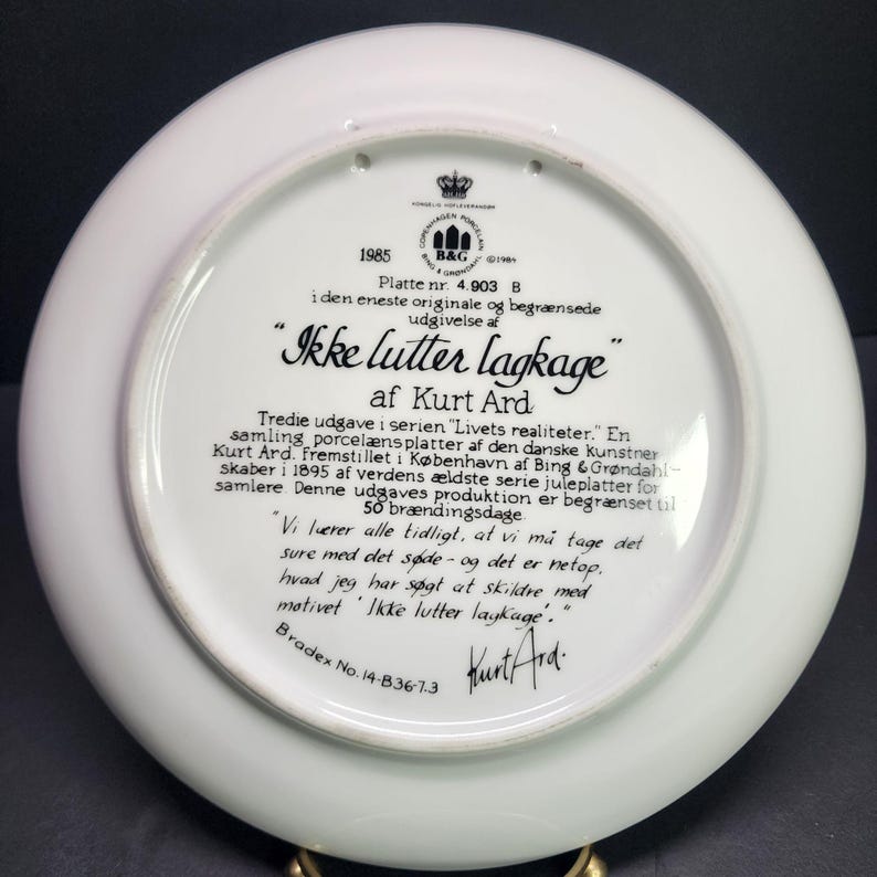 Vintage Bing & Grondahl Porcelain Collectors Plate by Kurt Ard 1985 - Etsy