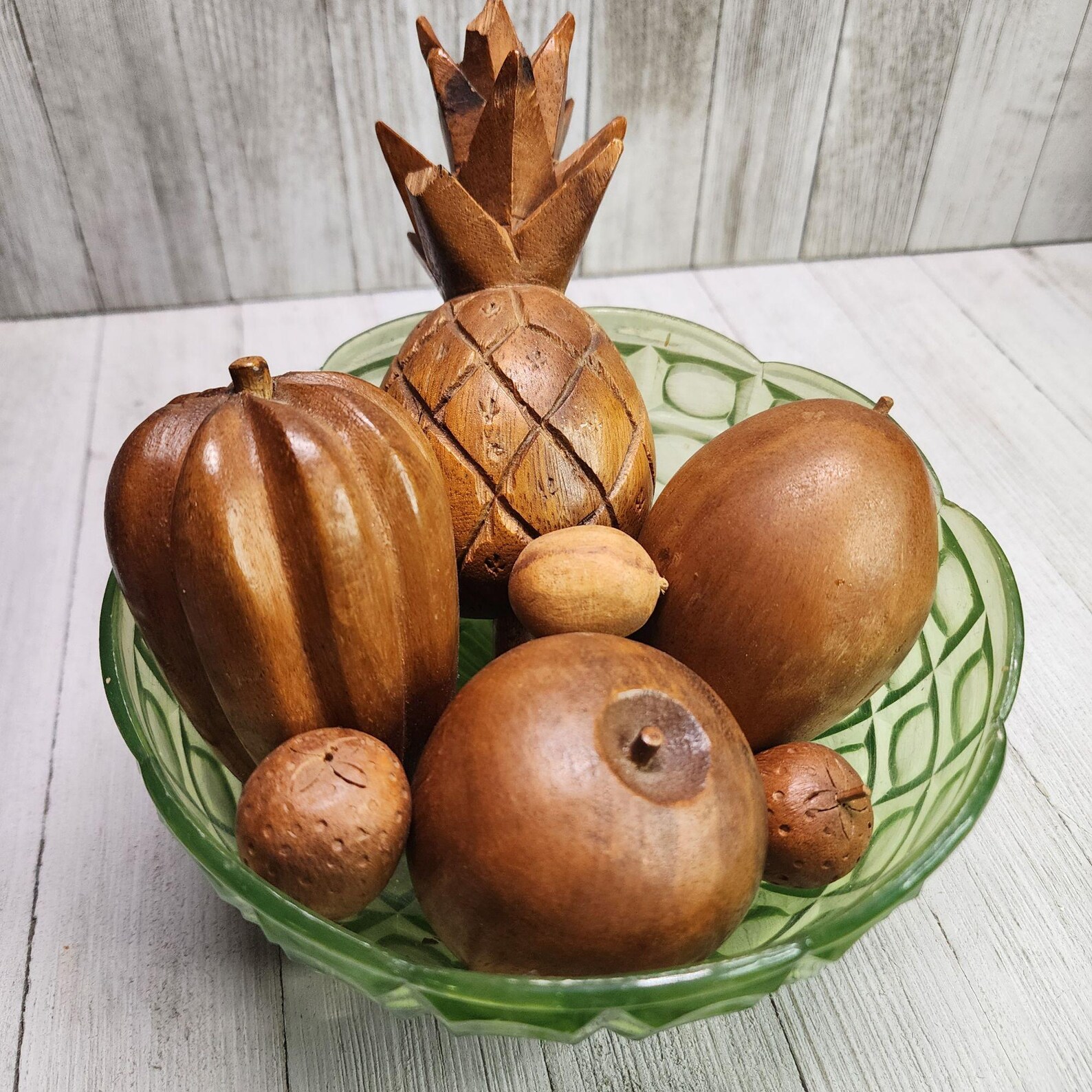 Vintage Mid-century Modern Regaline Plastic Bowl With Carved Wooden ...