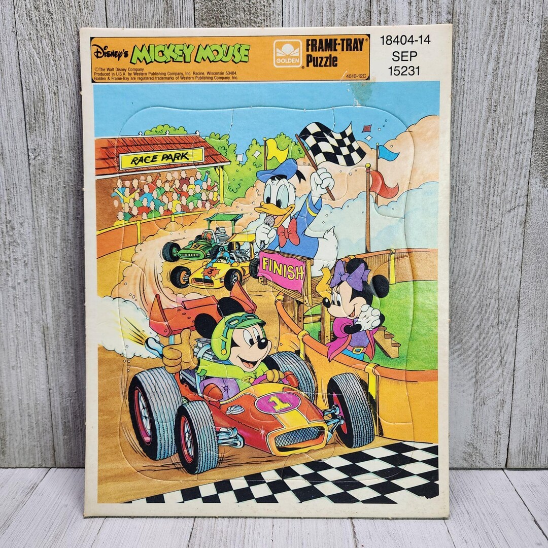 Vintage Golden Frame Tray Puzzle Mickey Mouse Walt Disney - Etsy