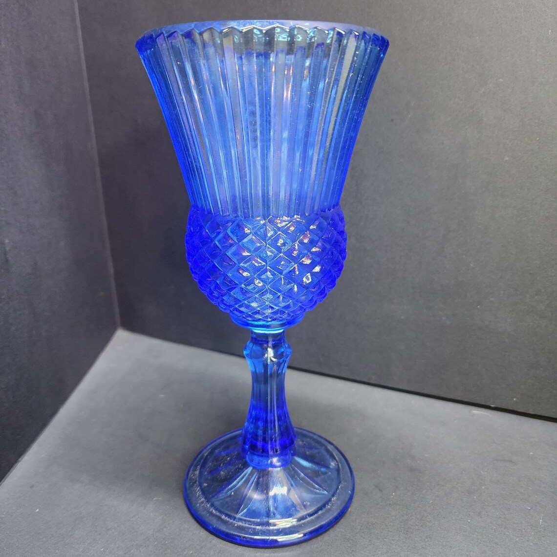Vintage Avon Fostoria 1976 Martha Washington Cobalt Blue Glass Goblet 8 ...