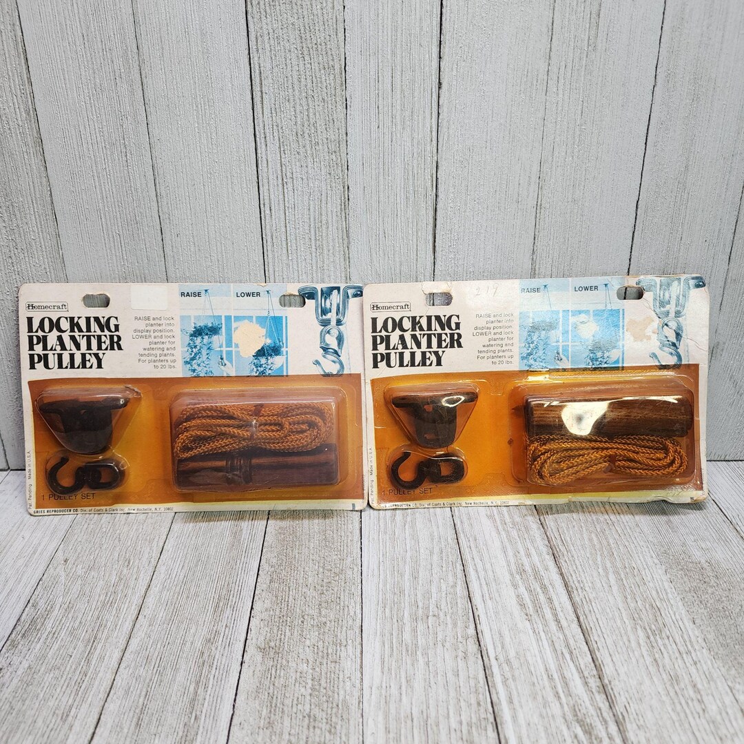 Vintage Homecraft Locking Planter Pulley Packages Raise Lower Plants ...