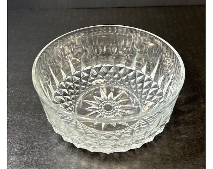 Vintage Arcoroc France Starburst Diamond Pattern Clear Glass 8" Bowl - Etsy