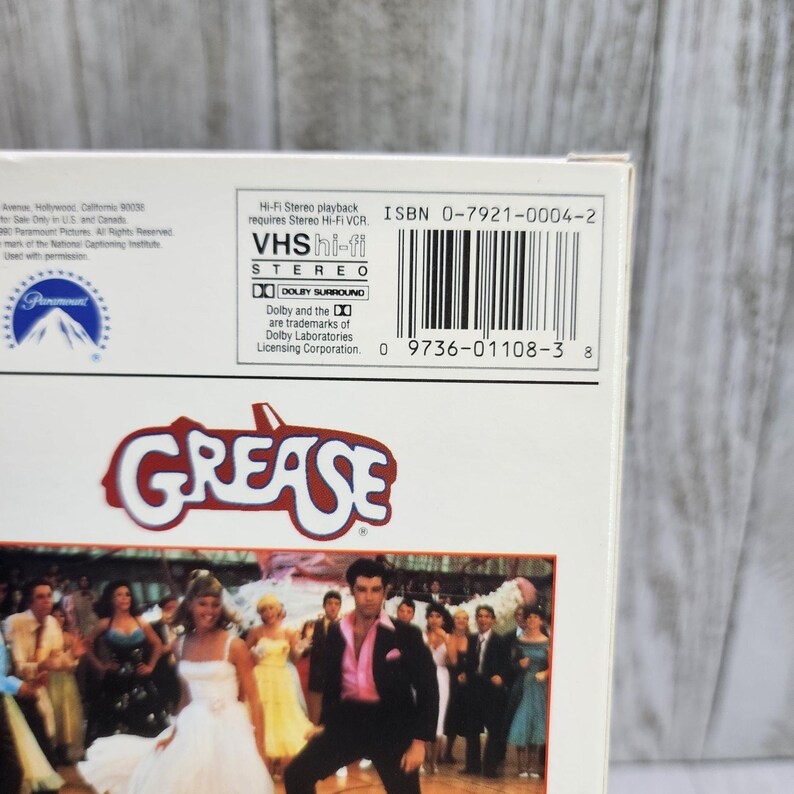 Vintage Grease VHS Tape 1977 John Travolta Olivia Newton-john - Etsy