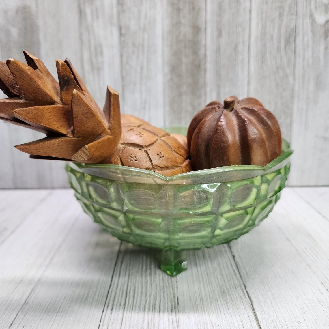 Vintage Mid-century Modern Regaline Plastic Bowl With Carved Wooden ...