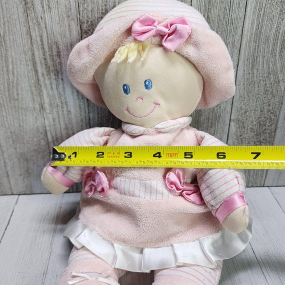 Kids Preferred Girl Doll Plush Stuffed Baby Lovey Pink Dress Satin Bow Stripe Etsy UK