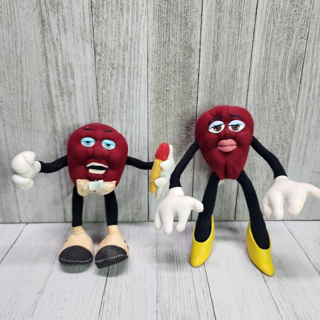 Vintage California Raisin Applause Plush Bendables Toy Figure - Set of ...