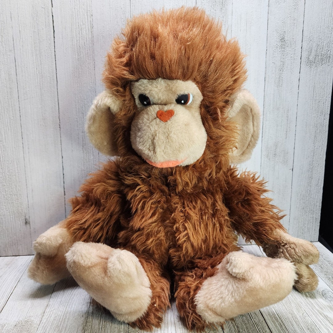 Vintage Gund Fluffy Monkey Orangutan Hot Lips Plush 12'' Stuffed Animal ...