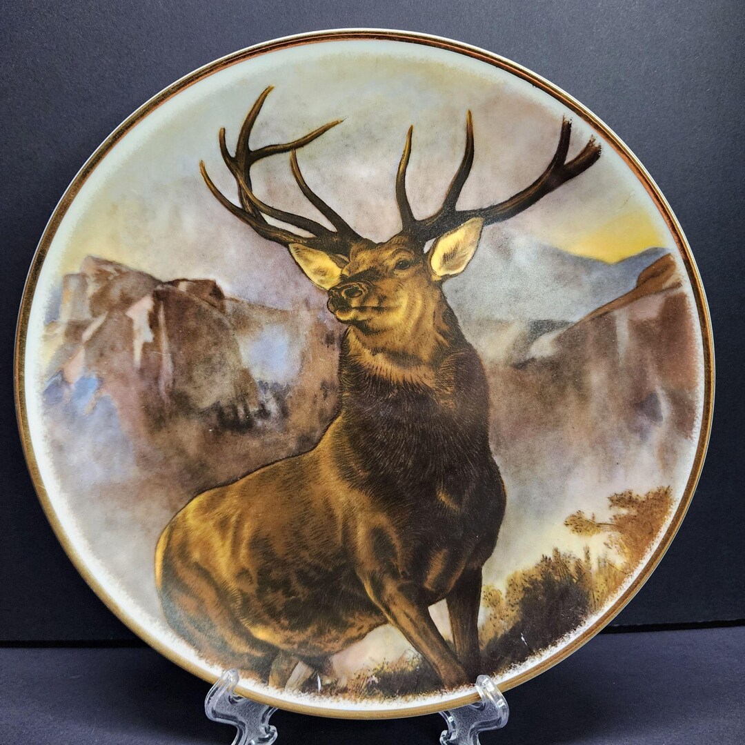 Vintage Monarch of the Glen Decorative Plate 8'' Deer Buck Porcelain ...