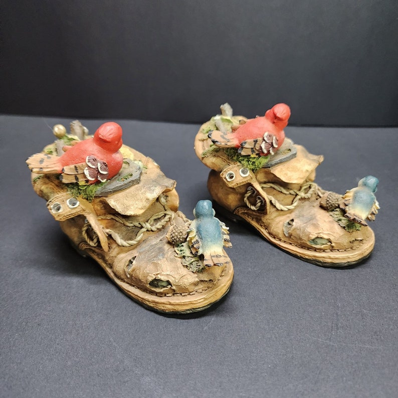 Vintage Nesting Birds in Shoe Cardinal Bird Boots Blue Red Pair - Etsy